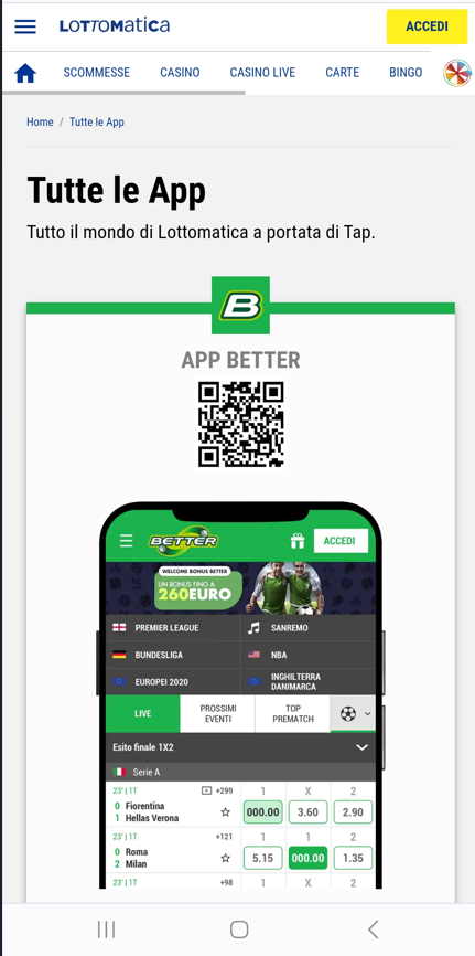 Le APP Lottomatica – Lottomatica